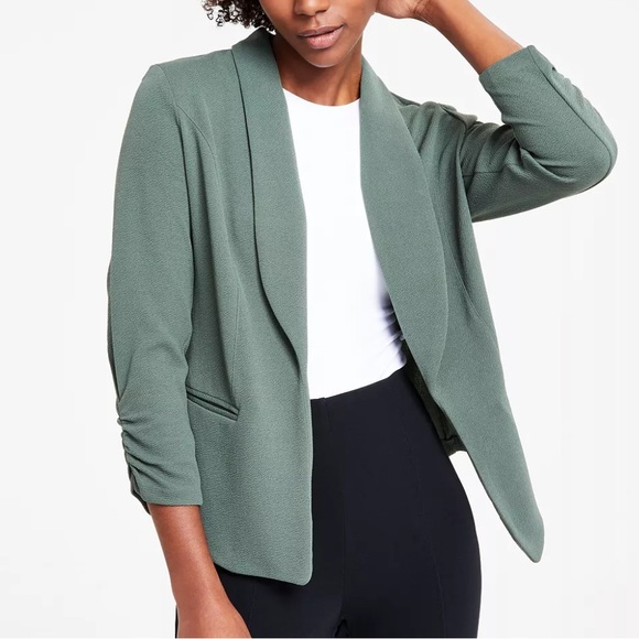 Bar III | Jackets & Coats | Bar Iii Ruched 34 Sleeve Knit Blazer ...